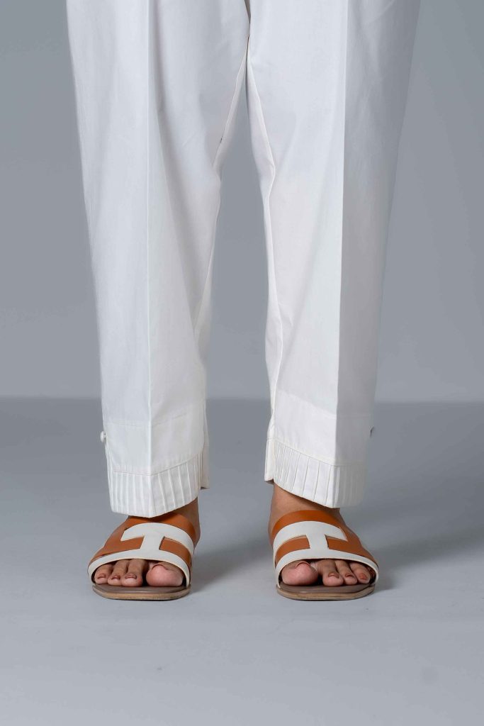 Sahina White Cotton Ethnic Trouser | Soft & Stylish Bottoms